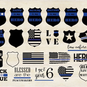 Police BLUE LINE SVG Police Bundle Thin Blue Line Cut File | Etsy