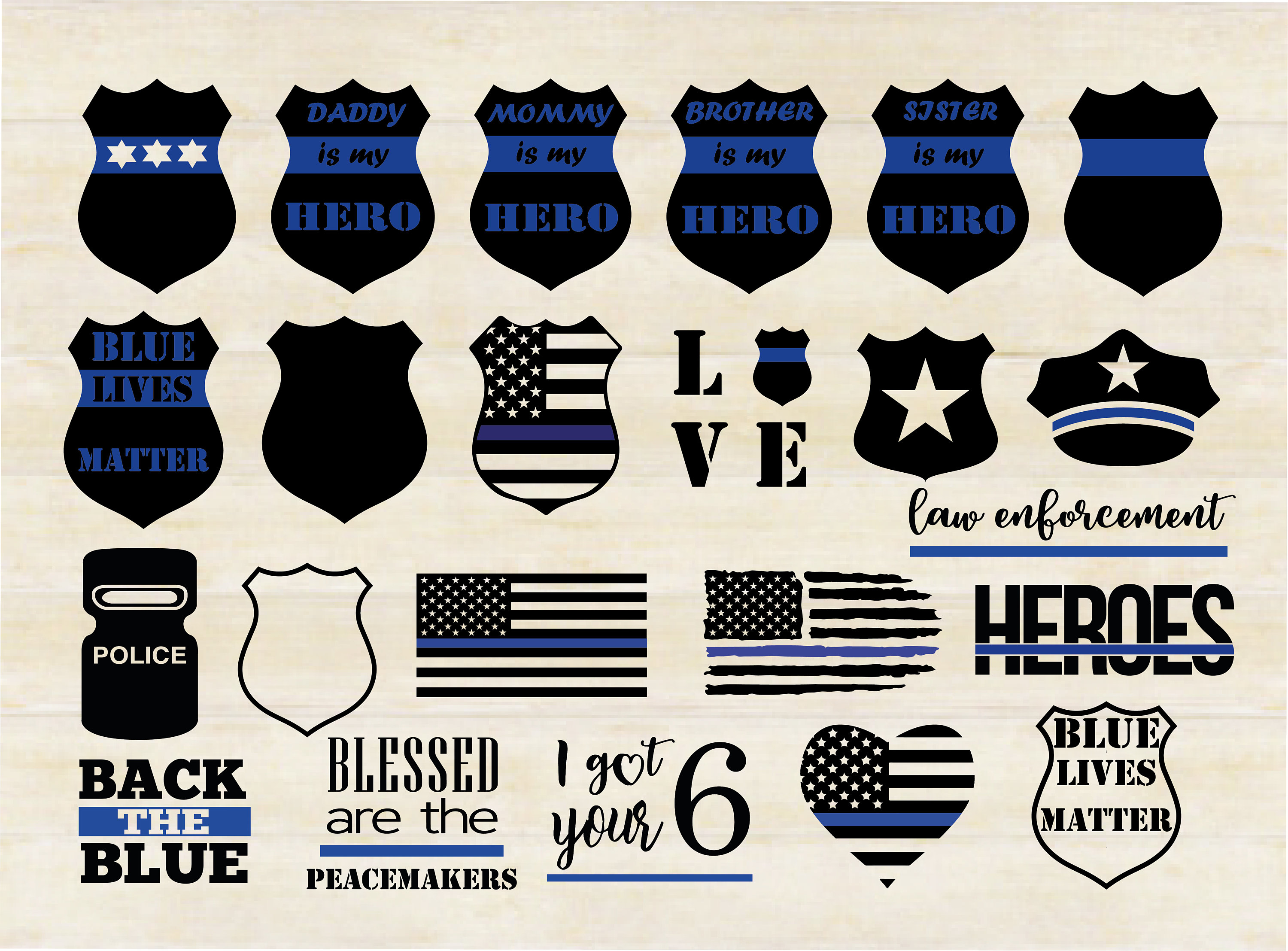Police BLUE LINE SVG, Police Bundle, Thin Blue Line Cut File, Police ...