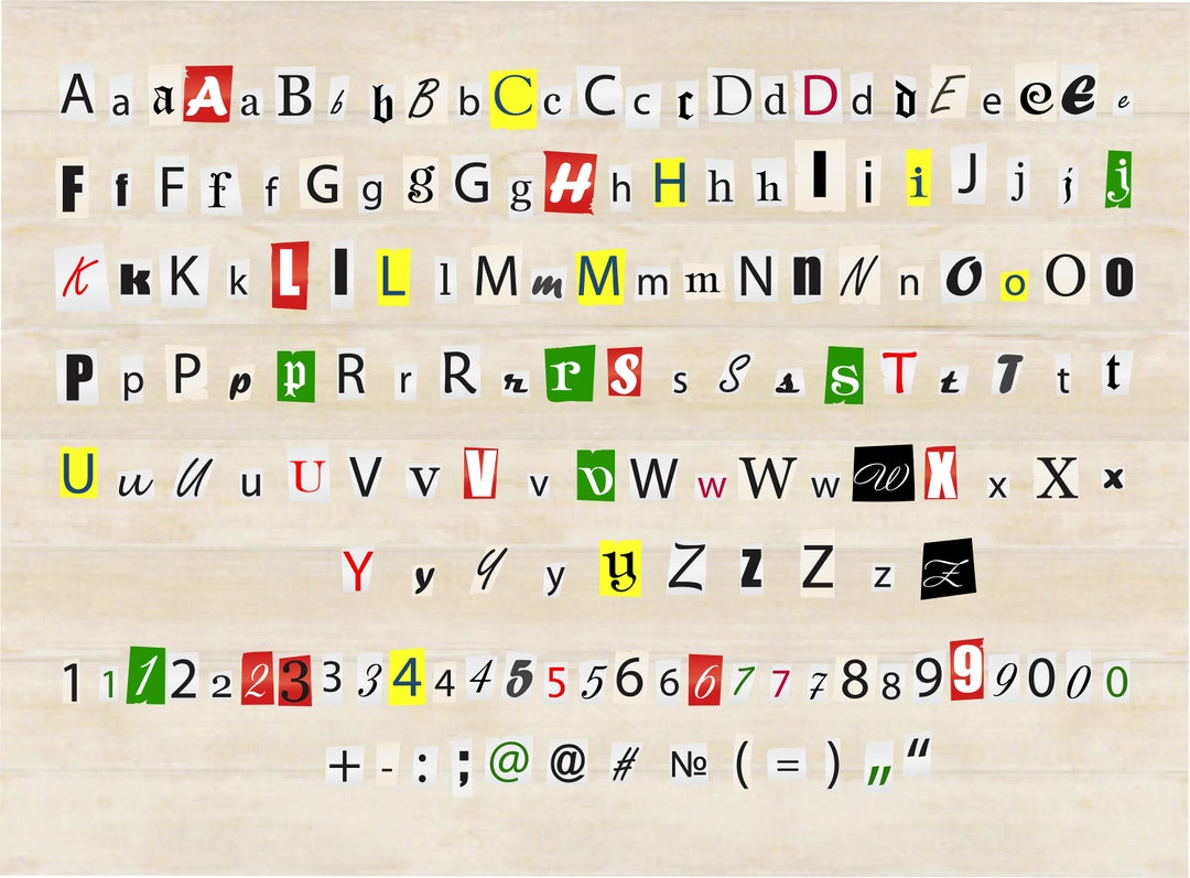 TEAR PAPER FONT Vector, Criminal Alphabet Svg/png/ai/eps/pdf/jpeg, Tear ...