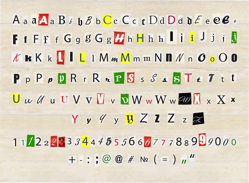 TEAR PAPER FONT Vector Criminal Alphabet - Etsy