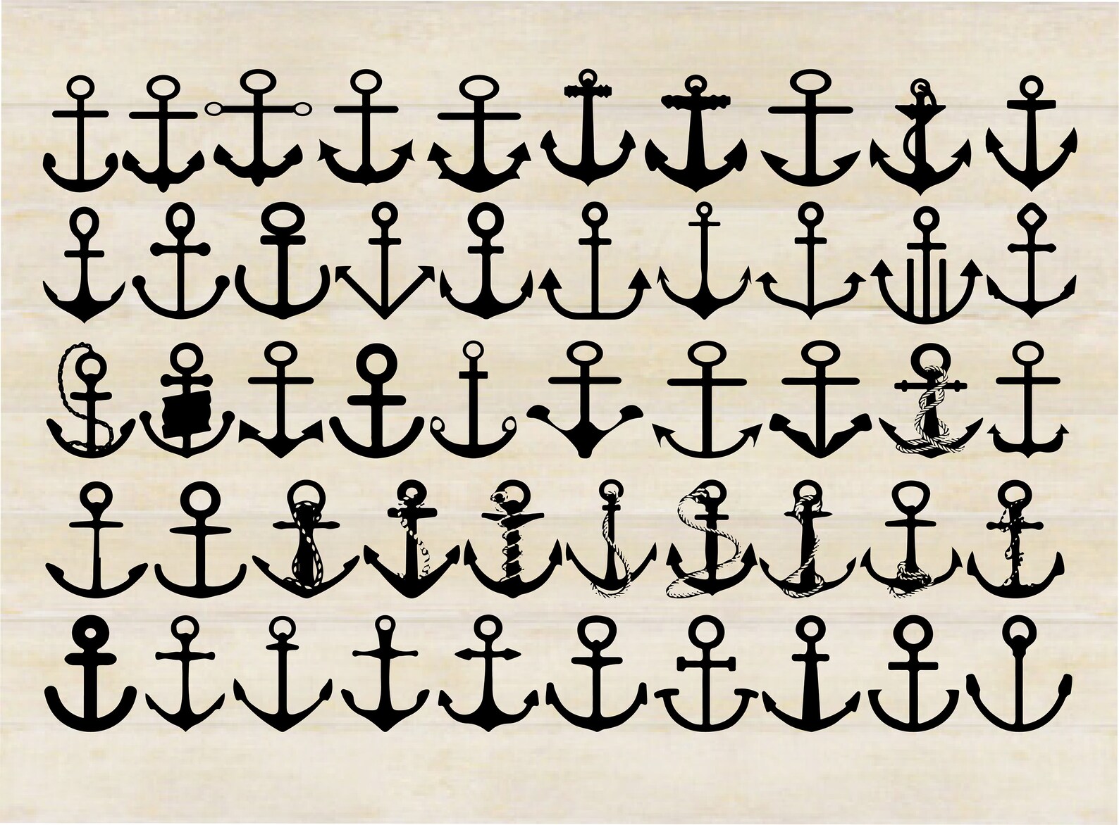 100 ANCHOR DESIGNS SVG 2023 Anchor Bundle Anchor Silhouette - Etsy