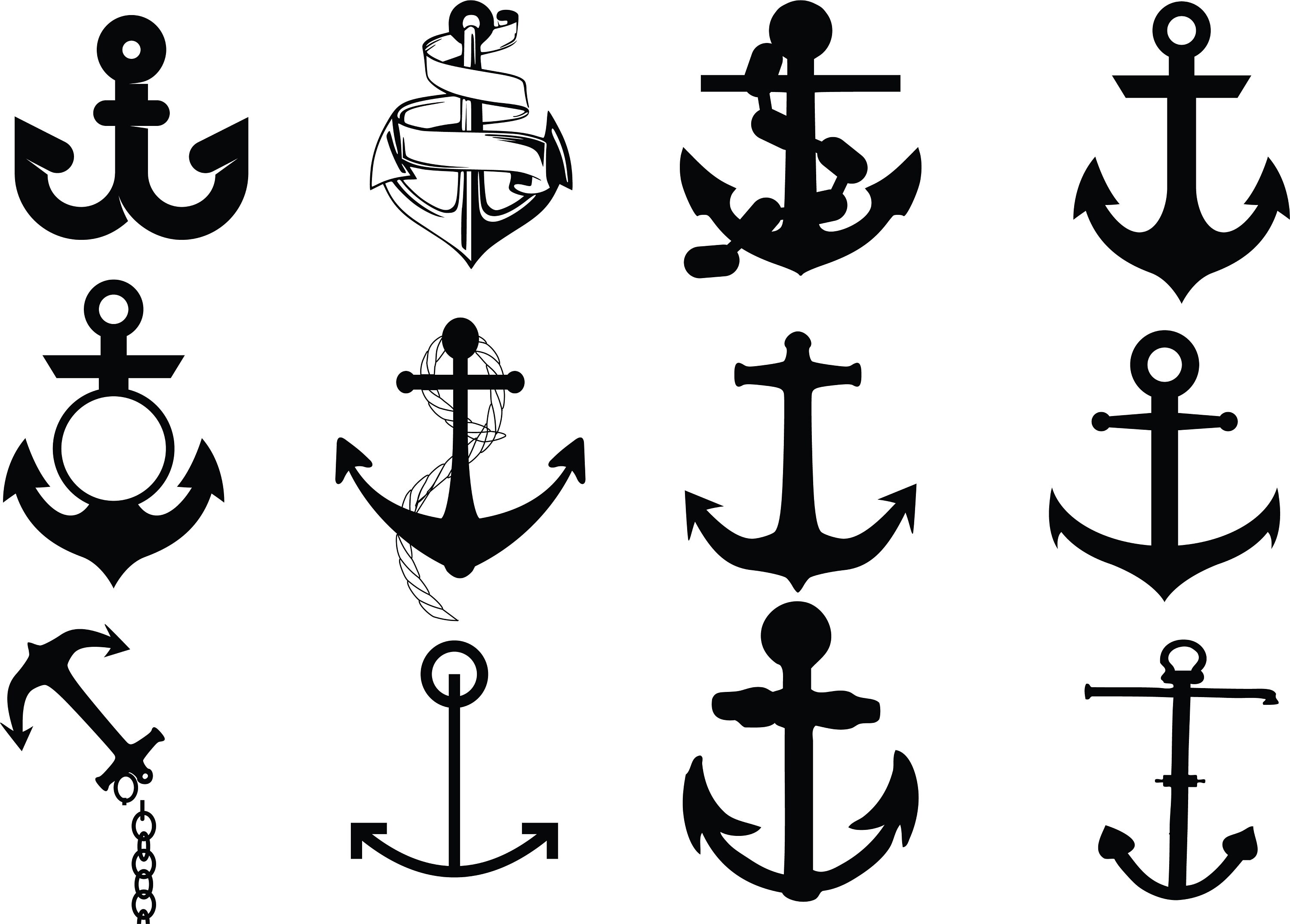 ANCHOR Bundle Anchor Clipart Anchor Cut Files 12 Anchor - Etsy