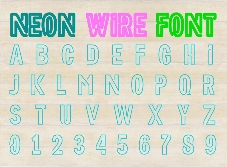 NEON WIRE Font SVG Neon Alphabet Svg Wire Font Neon - Etsy