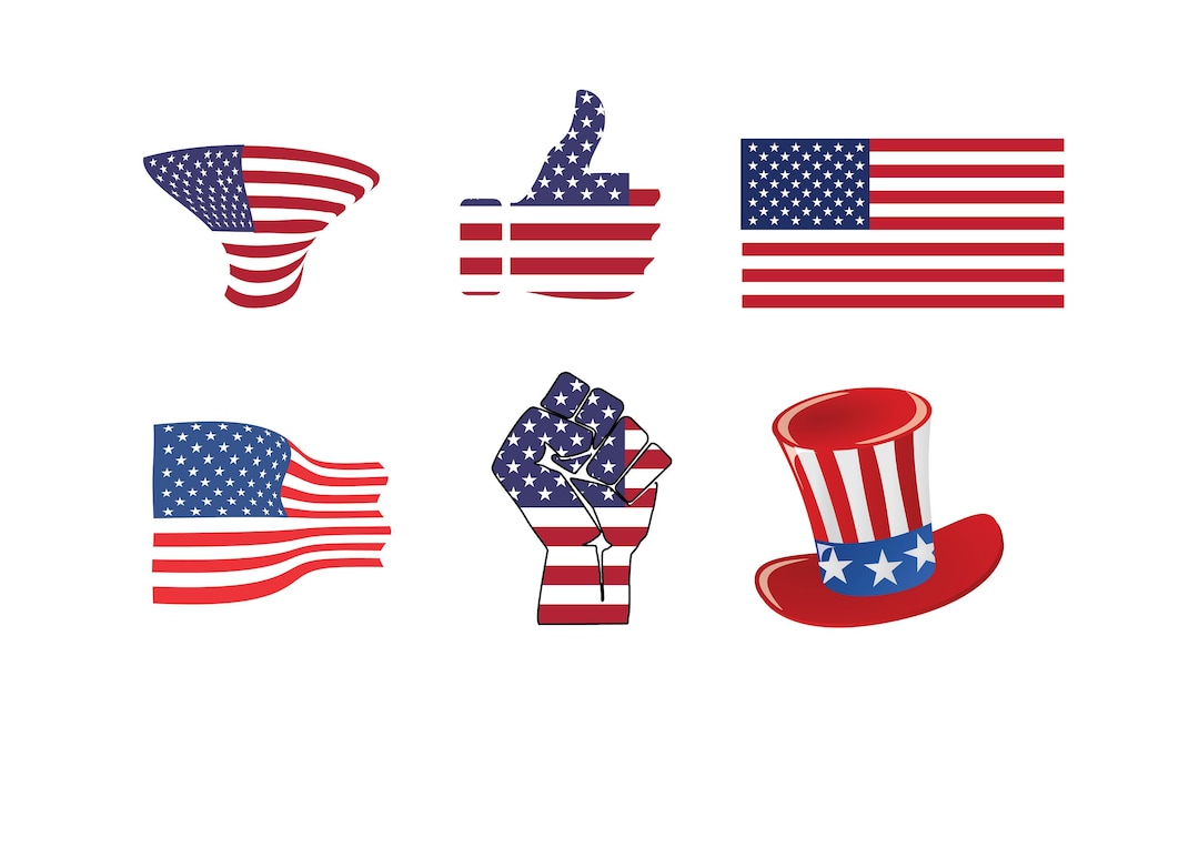 USA Flag Bundle, US Flag Clipart, Patriot - Etsy