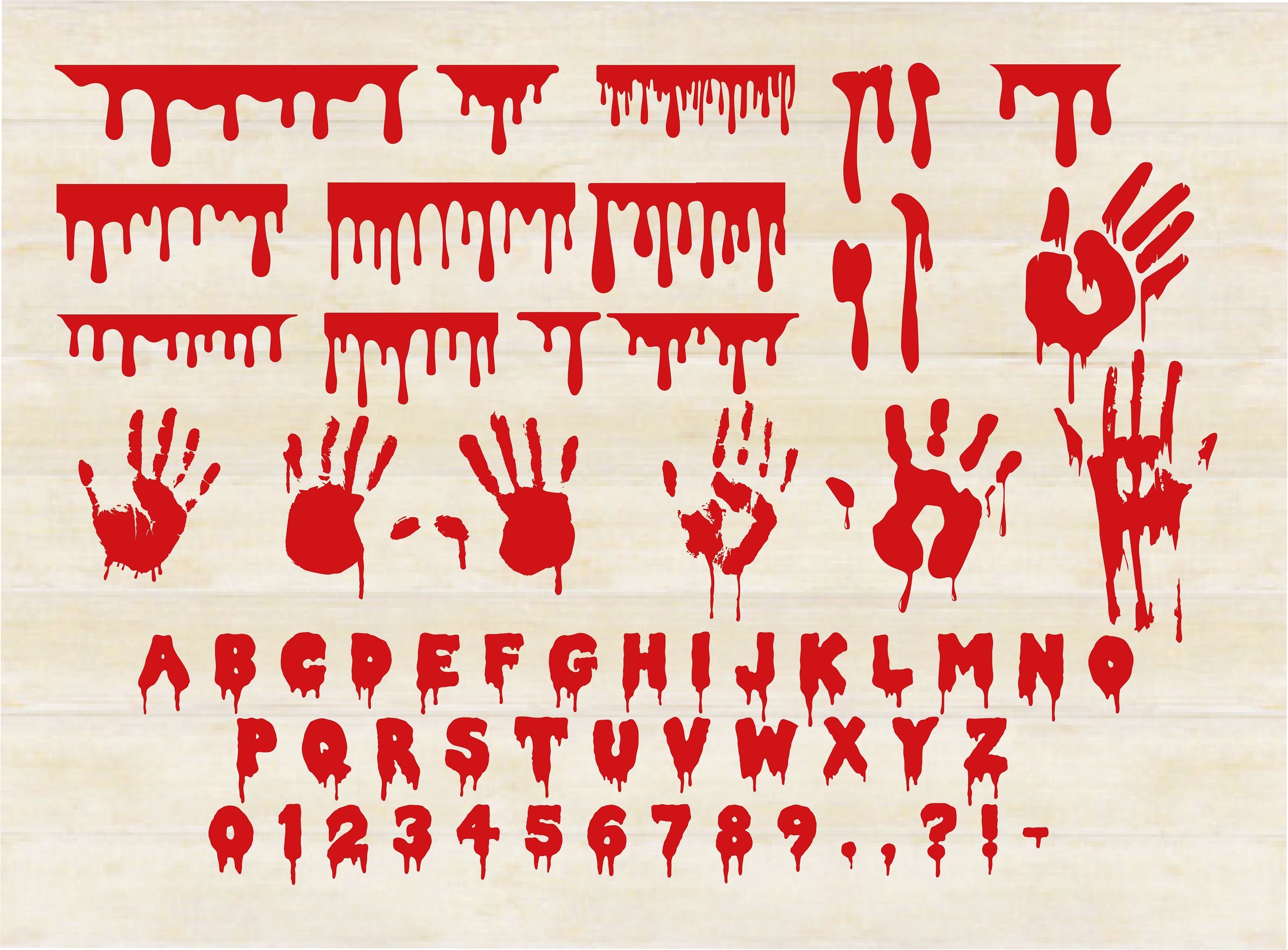 BLOOD CRAFT BUNDLE svg Blood Dripping Borders Bloody | Etsy