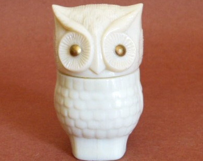 AVON Owl Decanter Moonwind Cream Sachet Beige Gold Accents 3.25” - Etsy
