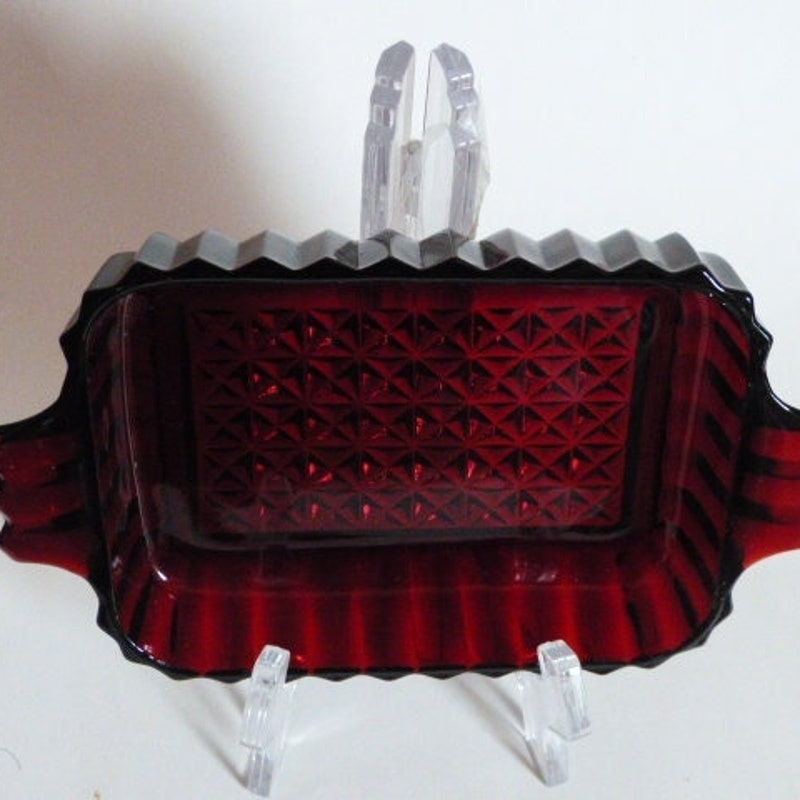 Red Butter Dish - Etsy