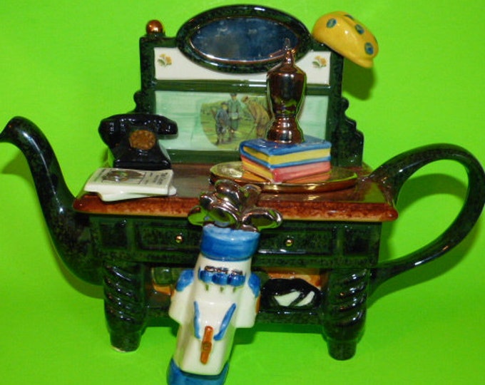 TONY CARTER Golfing Trophy Teapot 266 /96 Certificate of Authenticity ...