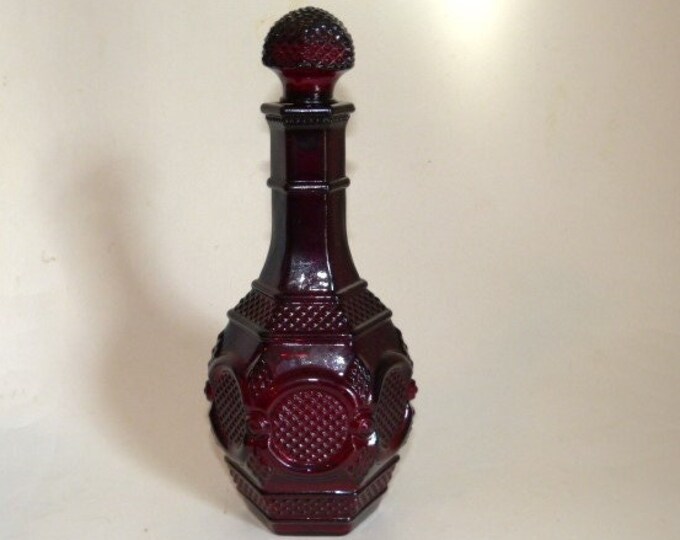 AVON Cape Cod Ruby Red Decanter 9.75 - Etsy