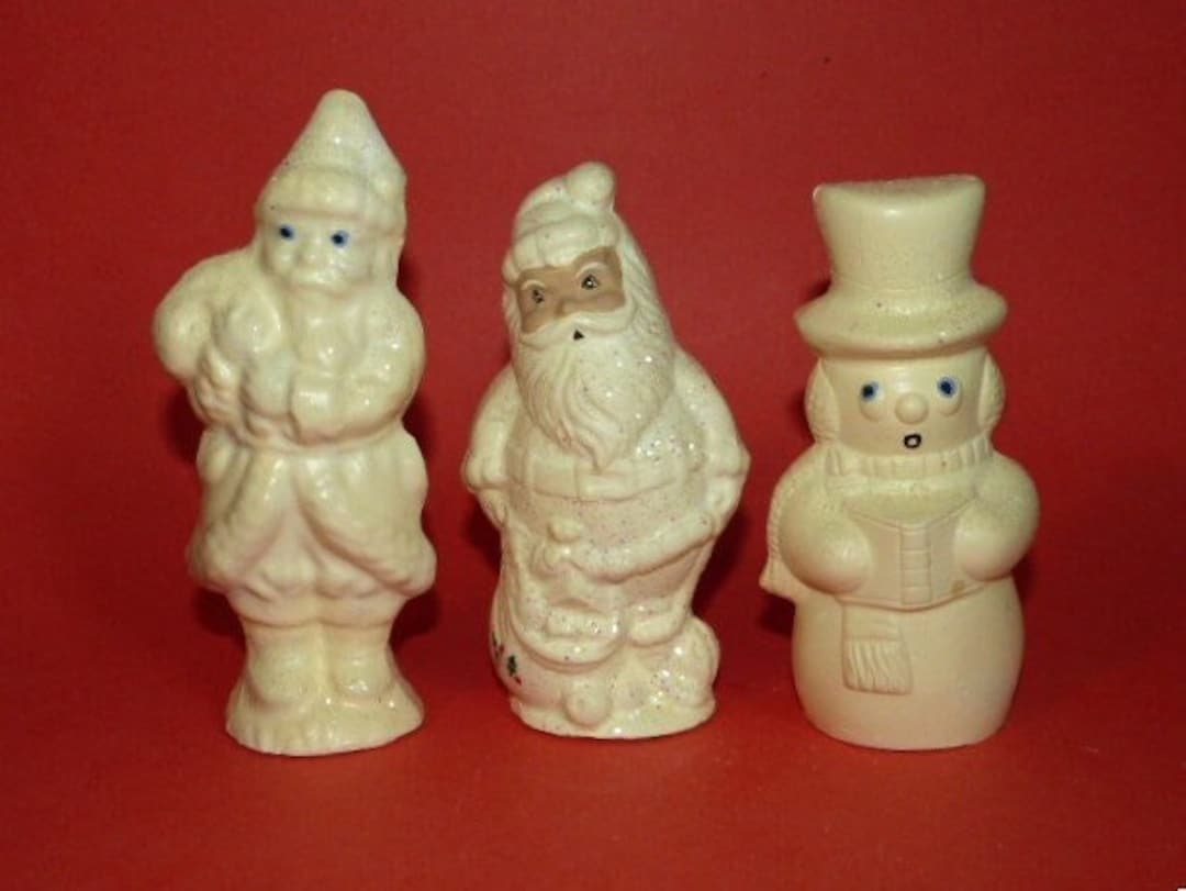 RICH CONNOLLY Folk Art Hershey White Chocolate Santas & Snowman Chalk ...