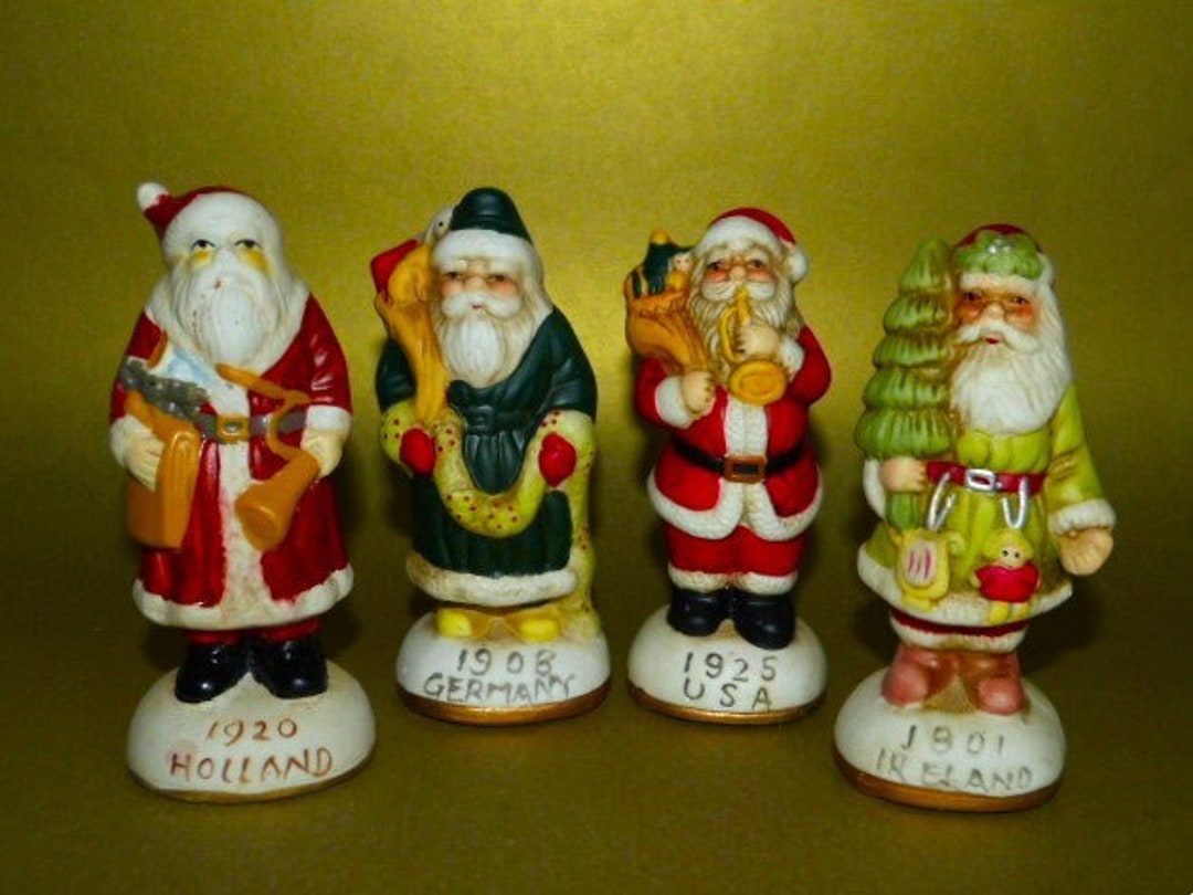 Santas From Around the World Figurines Earthenware Hand Painted ...