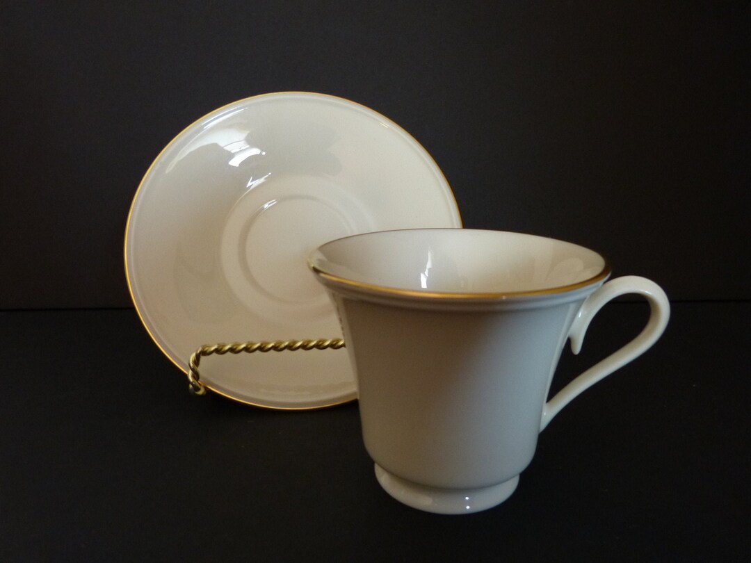 LENOX SPECIAL Teacup or Coffee Cup & Saucer Set Ivory Gold - Etsy