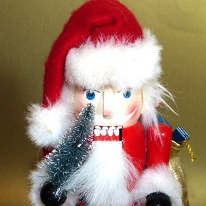 Santa Nutcracker Traditional Santa Costume Sack of Toys Christmas Tree ...