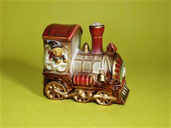 Tiny Teddy Bear Engineer Driving Train Engine Figurine - Etsy