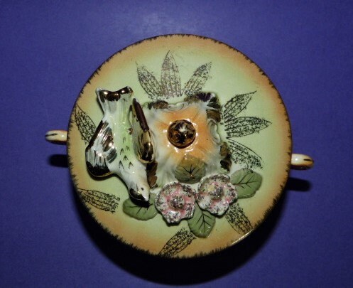 BETSON Lidded Candy Dish Compote Hand Painted Pedestal 2 | Etsy