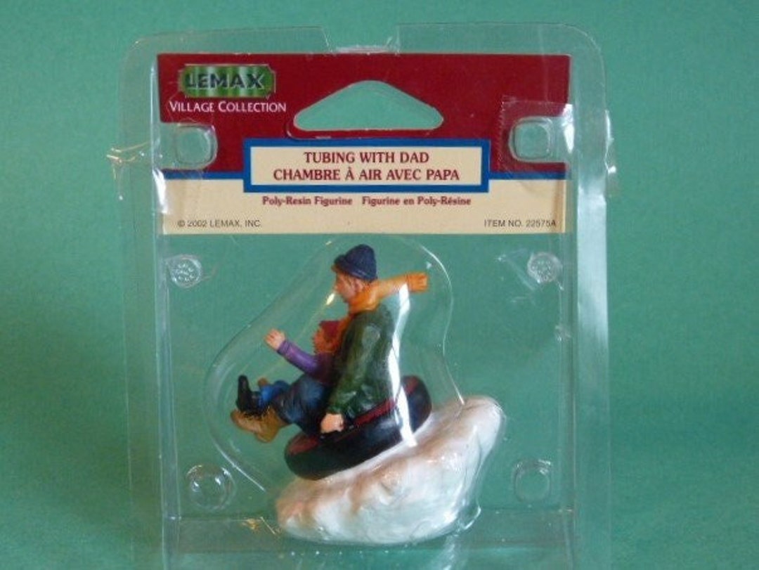 LEMAX VILLAGE COLLECTION Tubing With Dad Poly-resin Figurine New in Box ...