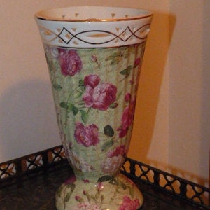 Vase La DOLCE VITA JA Designs Redoubt Rose Collection China 10” X 5.5 ...