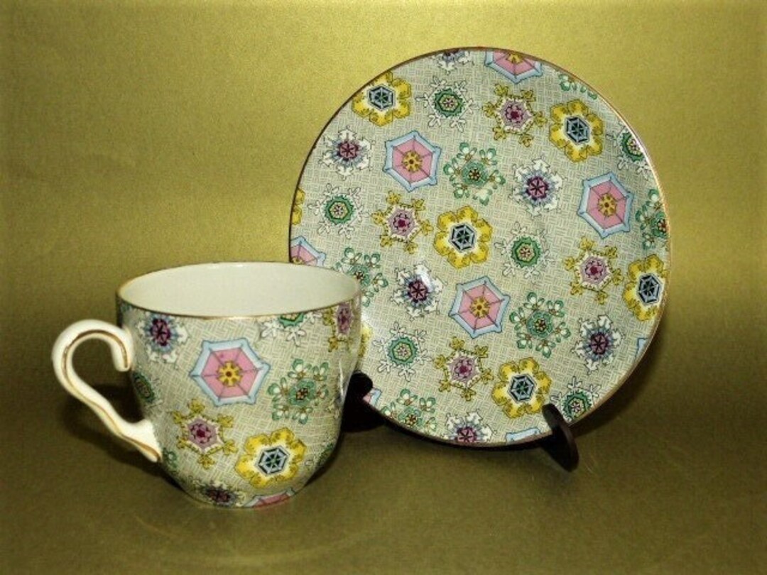 LORD NELSON WARE Teacup Coffee Cup & Saucer Kaleidoscope Chintz Pattern ...