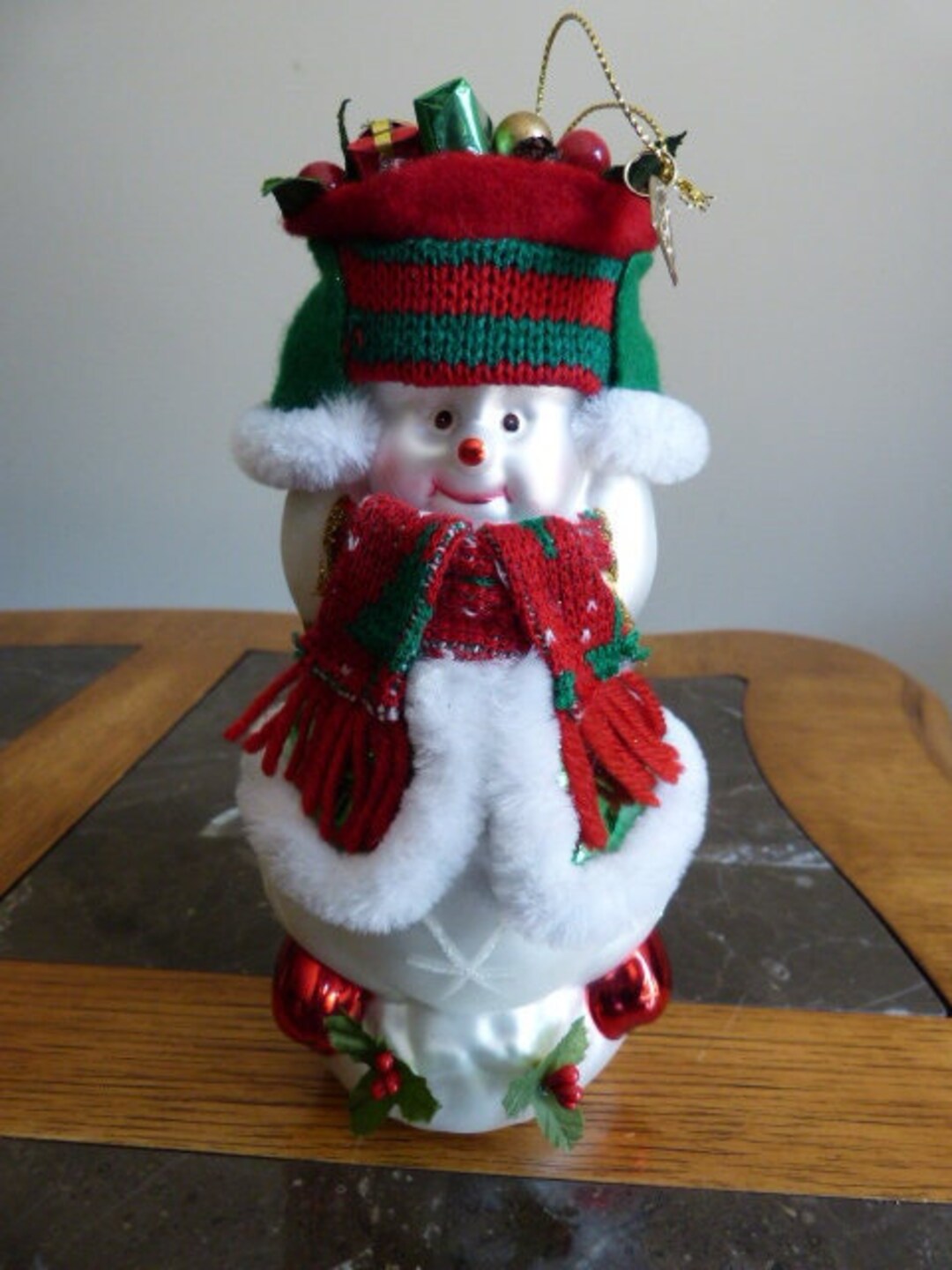 THOMAS PACCONI CLASSICS Ornament Blown Glass Snowman With Presents 7.75 ...