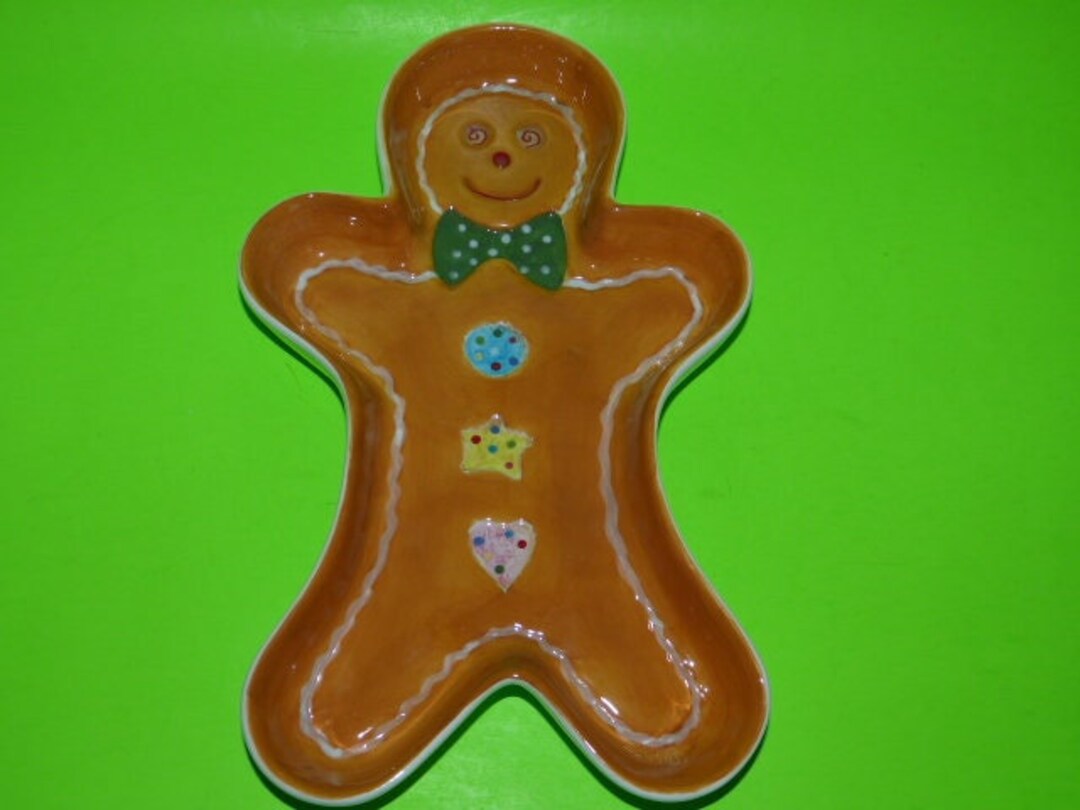Home Interiors and Gift Gingerbread Man Snack Dish Holiday Christmas ...