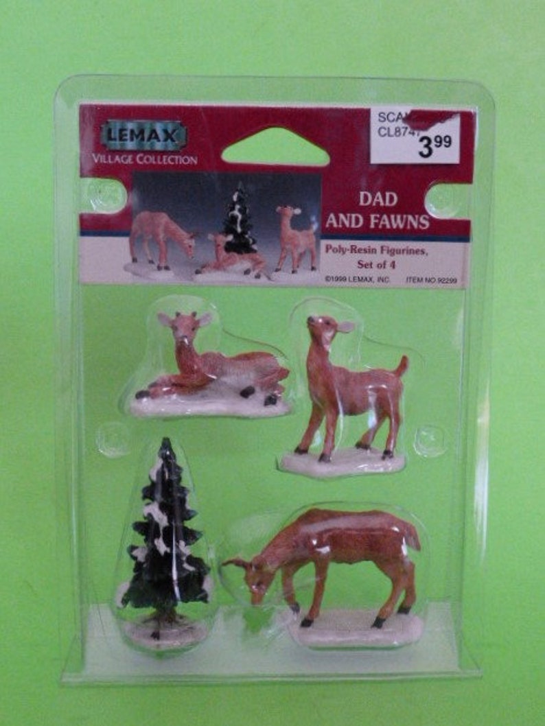 LEMAX VILLAGE COLLECTION Dad and Fawns Set of 4 Poly-resin - Etsy