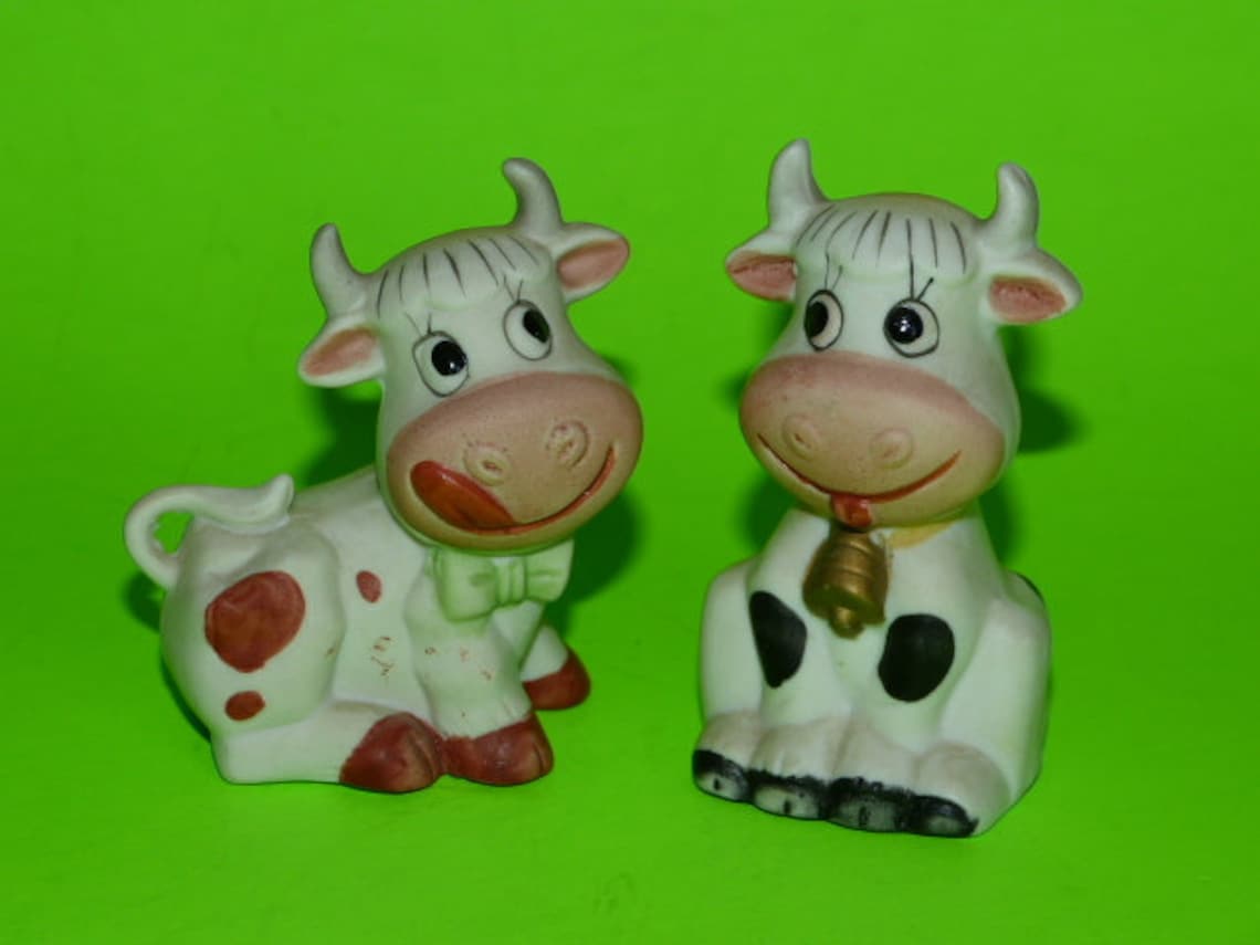 LEGO Cow Figurines Set of 2 Ceramic Brown Black 2.75 x 1.5 | Etsy
