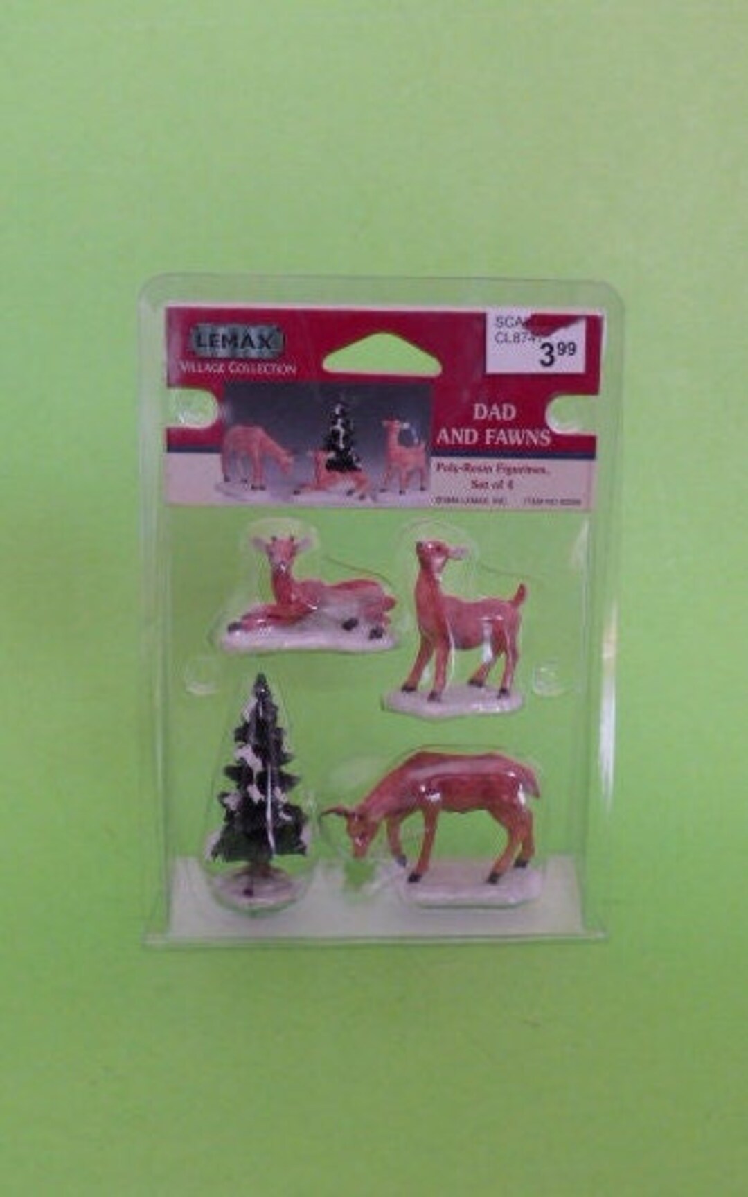 LEMAX VILLAGE COLLECTION Dad and Fawns Set of 4 Poly-resin Figurines ...