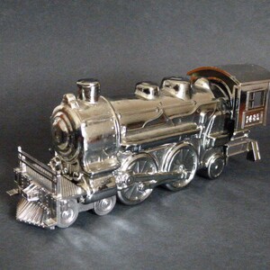 AVON 1485 Silver Steam Locomotive Leather After Shave Glass 3” X 7.75 ...