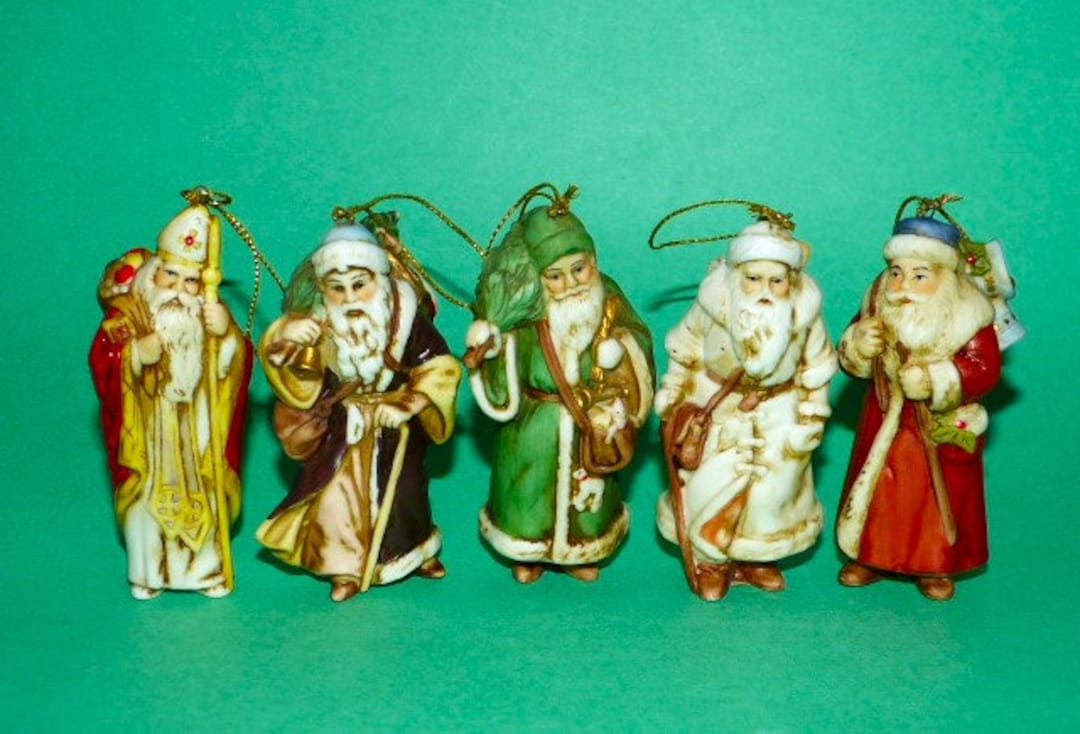 R & B Mini Santas From Around the World Figurines Earthenware Hand ...