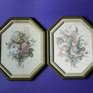 Summer Flowers Wall Décor Satin Cloth & Wood Framed Plaques Set of 2 ...
