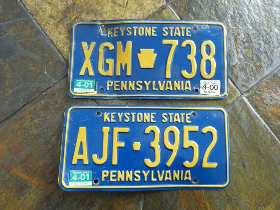 PENNSYLVANIA License Plates Set of 2 Keystone State Aluminum - Etsy
