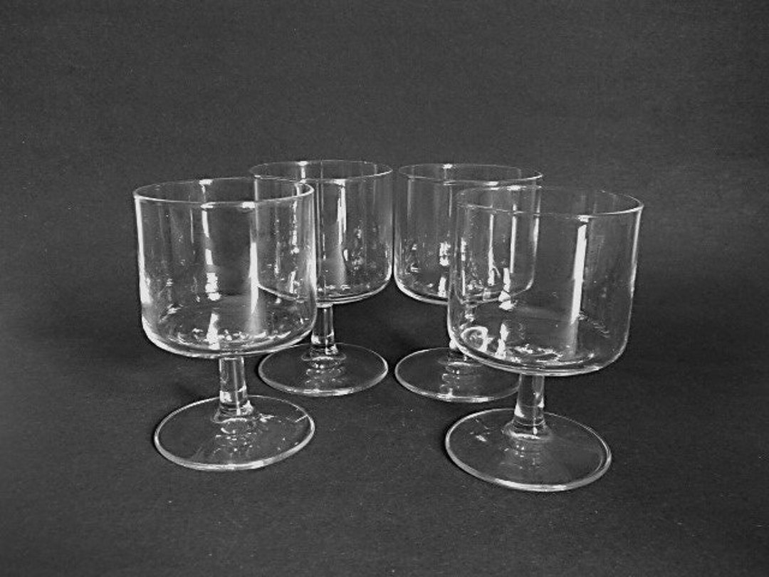 Vintage Dessert Parfait Glasses Set of 4 Clear Glass Pedestal ...