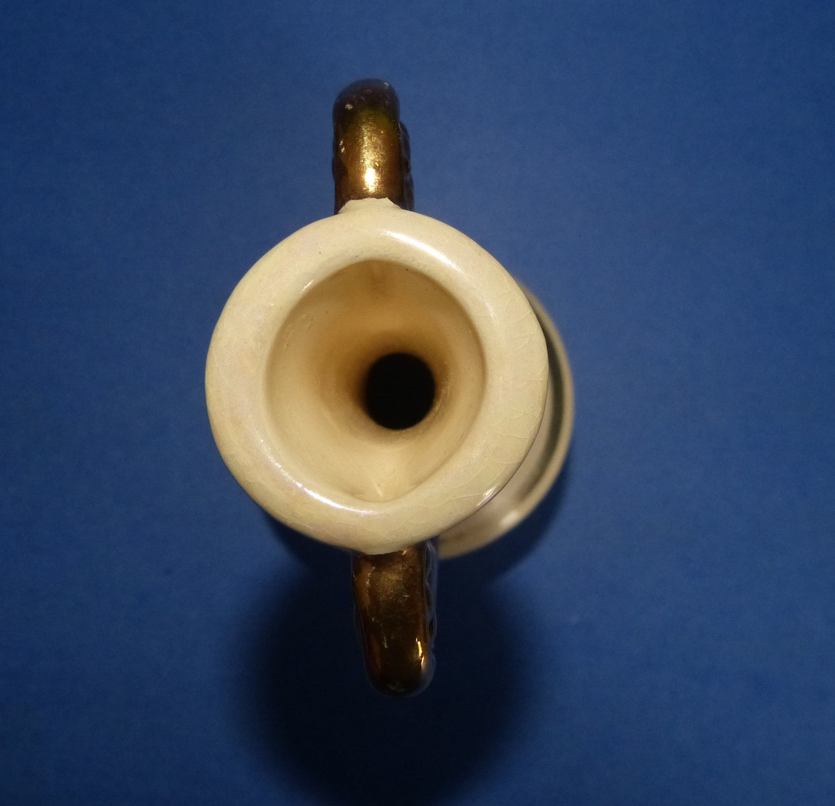 OHIO POTTERY Zanesville Ohio Vase Two Handles Opalescent Gold | Etsy