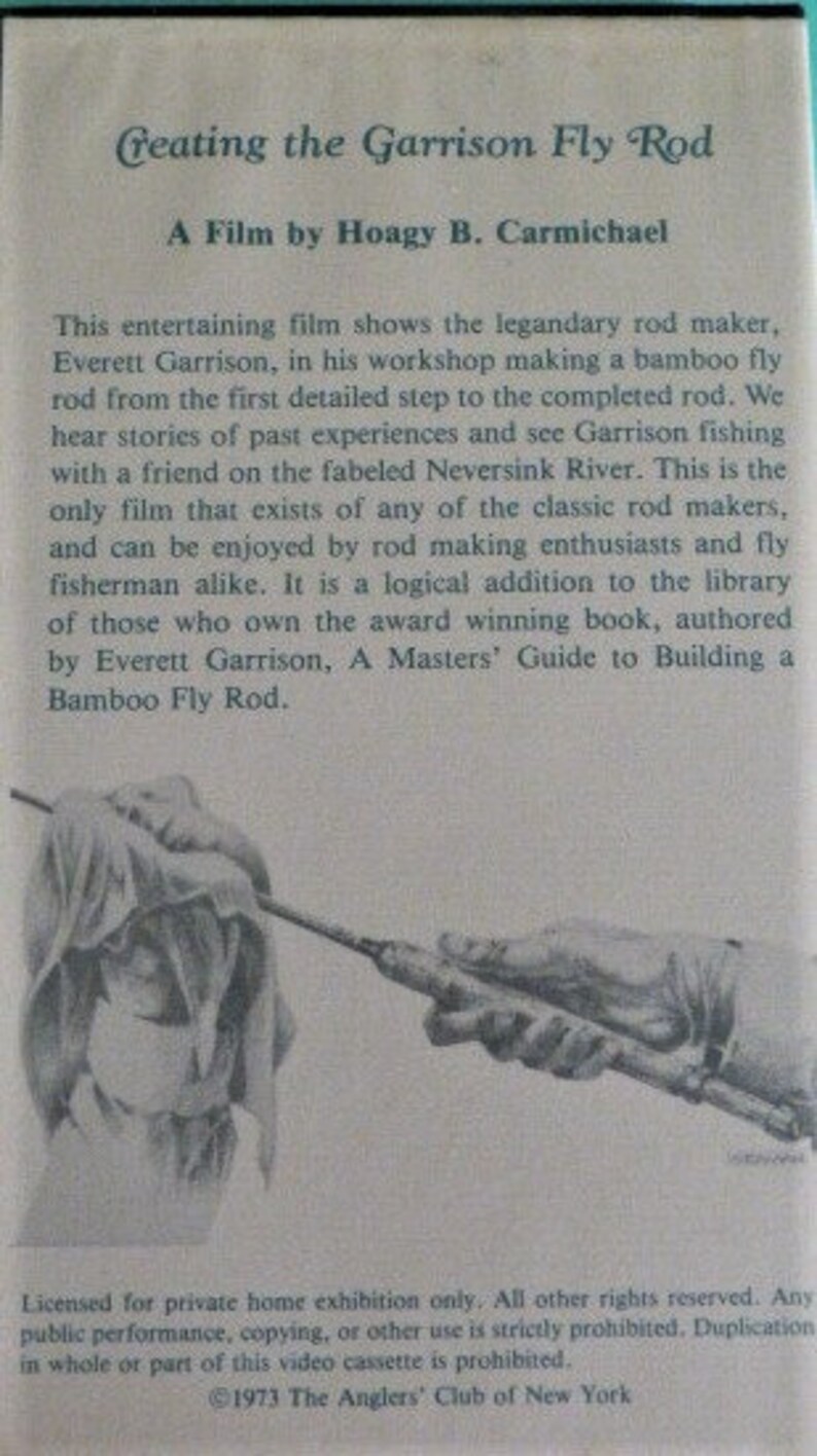 Creating the Garrison Fly Rod VHS 40 Minutes A Film by Hoagy - Etsy