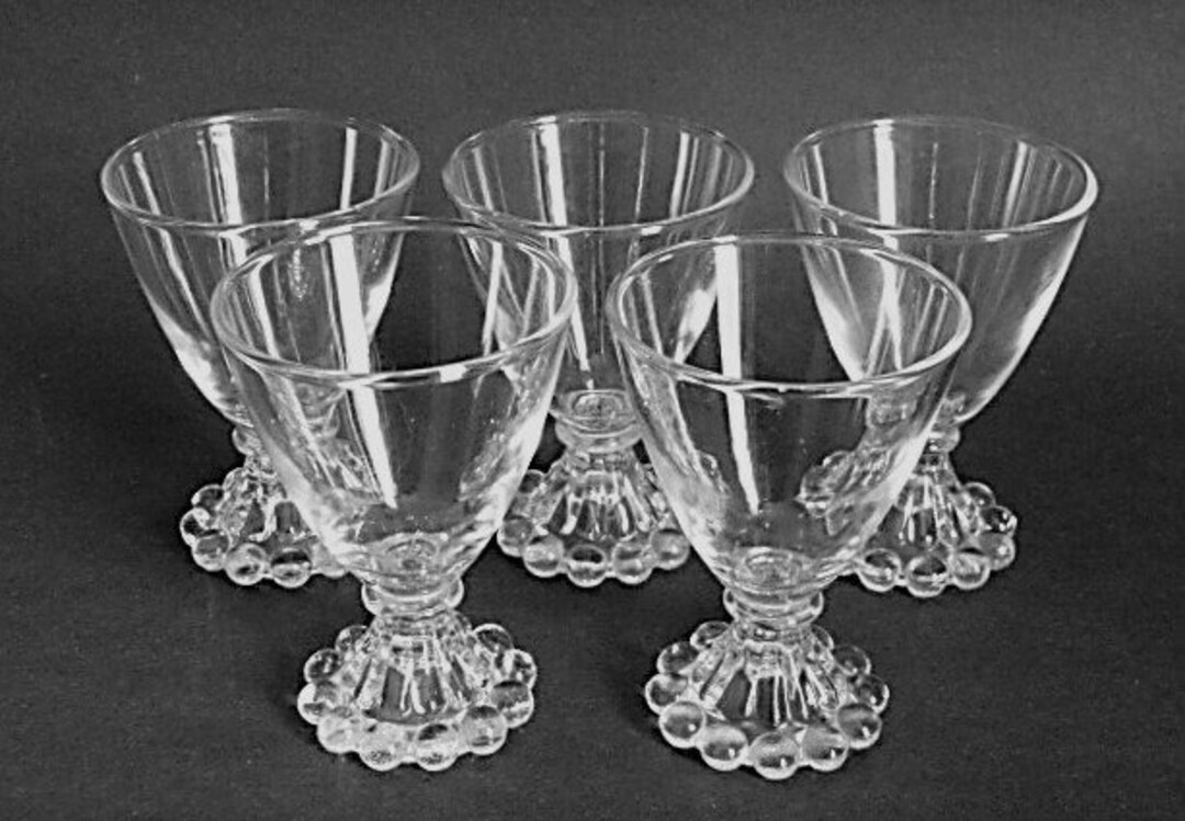 ANCHOR HOCKING Boopie Glass Juice Cocktail Glasses Set of 5 Hobnail ...