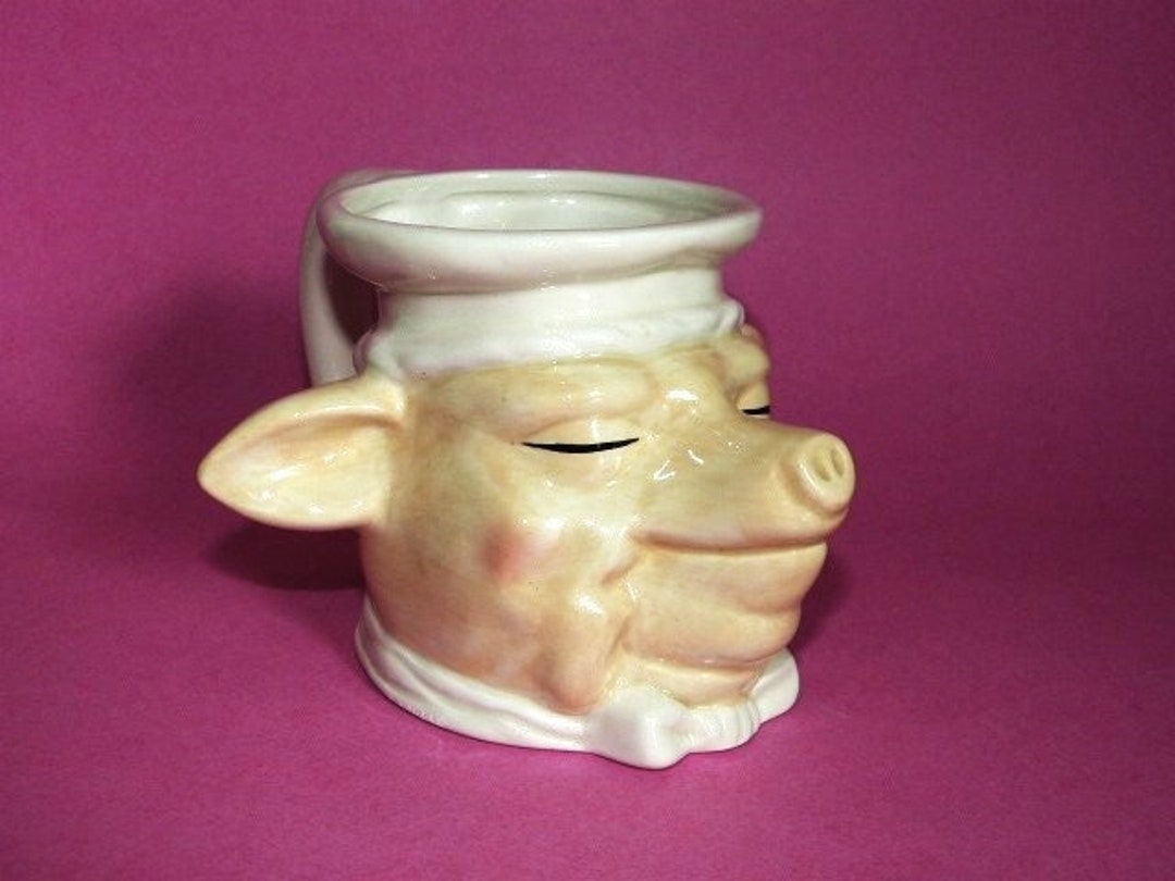 COOKS CLUB Chef Piggy Mug Ceramic Kitchenware 4” X 7” X 6” - Etsy
