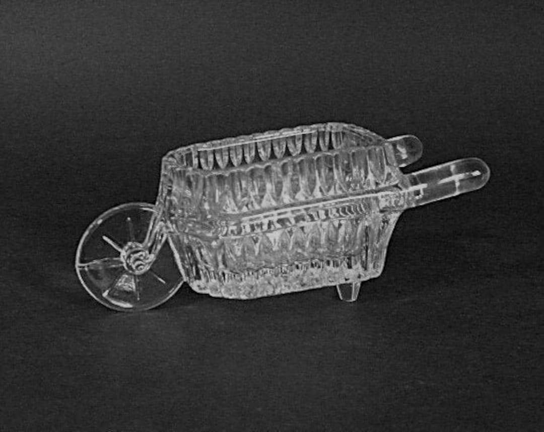 PRINCESS HOUSE 24% Lead Crystal Wheelbarrow 1994 #902 Serrated Rim ...