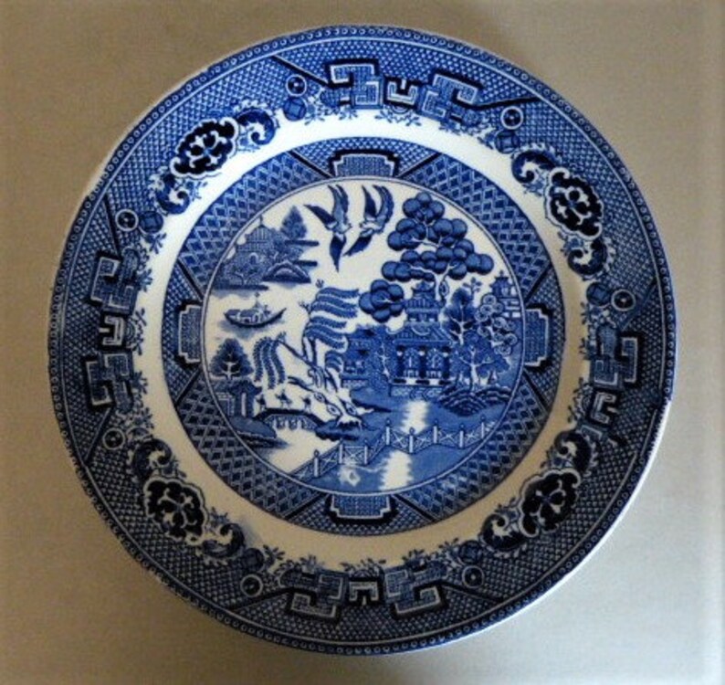 WILLOW Plates 9” Set of 3 Asian Themed - Etsy