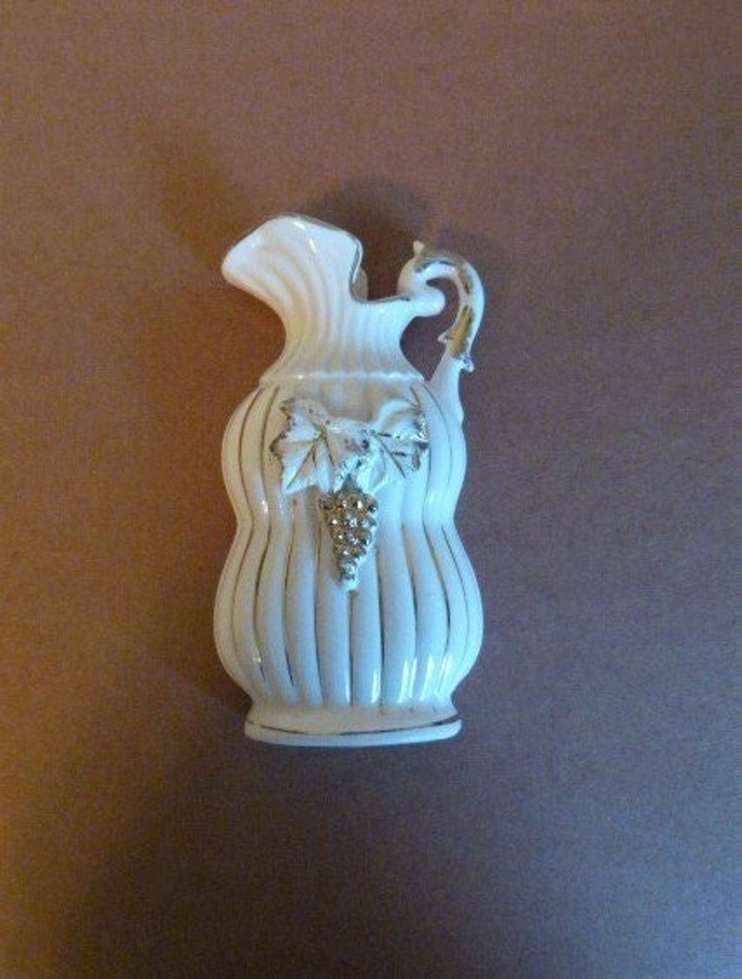Wall Pocket Pitcher With Grapes Ceramic Gold Trim - Etsy
