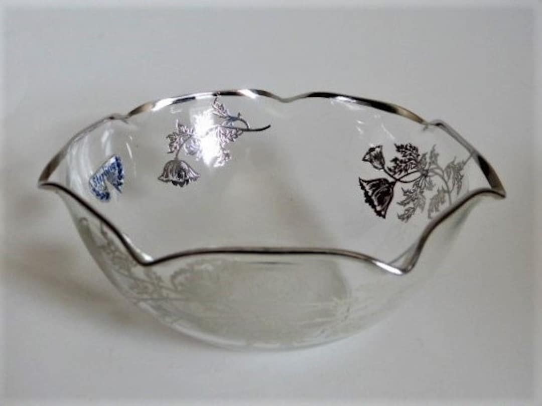 SILVER CITY Glass Co. Candy Dish Sterling on Crystal Flanders - Etsy