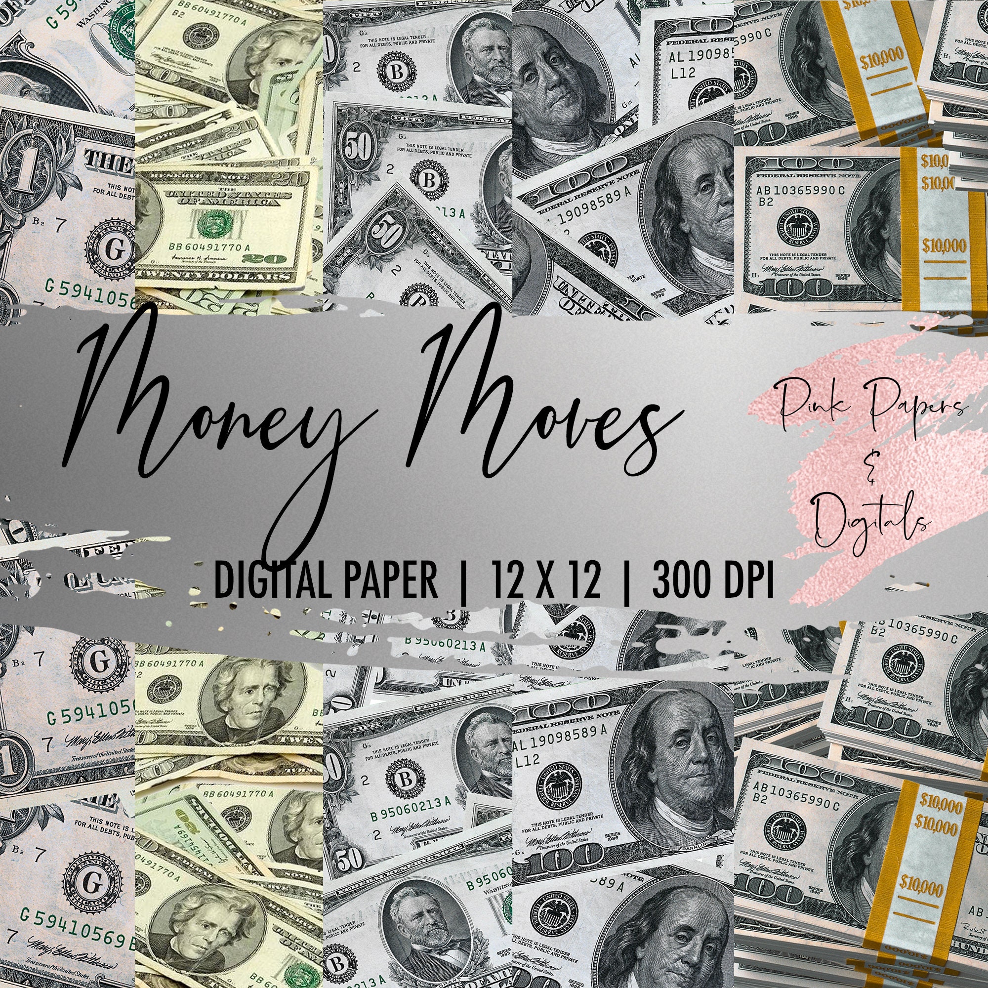Money Digital Paper Digital background money backdrop | Etsy