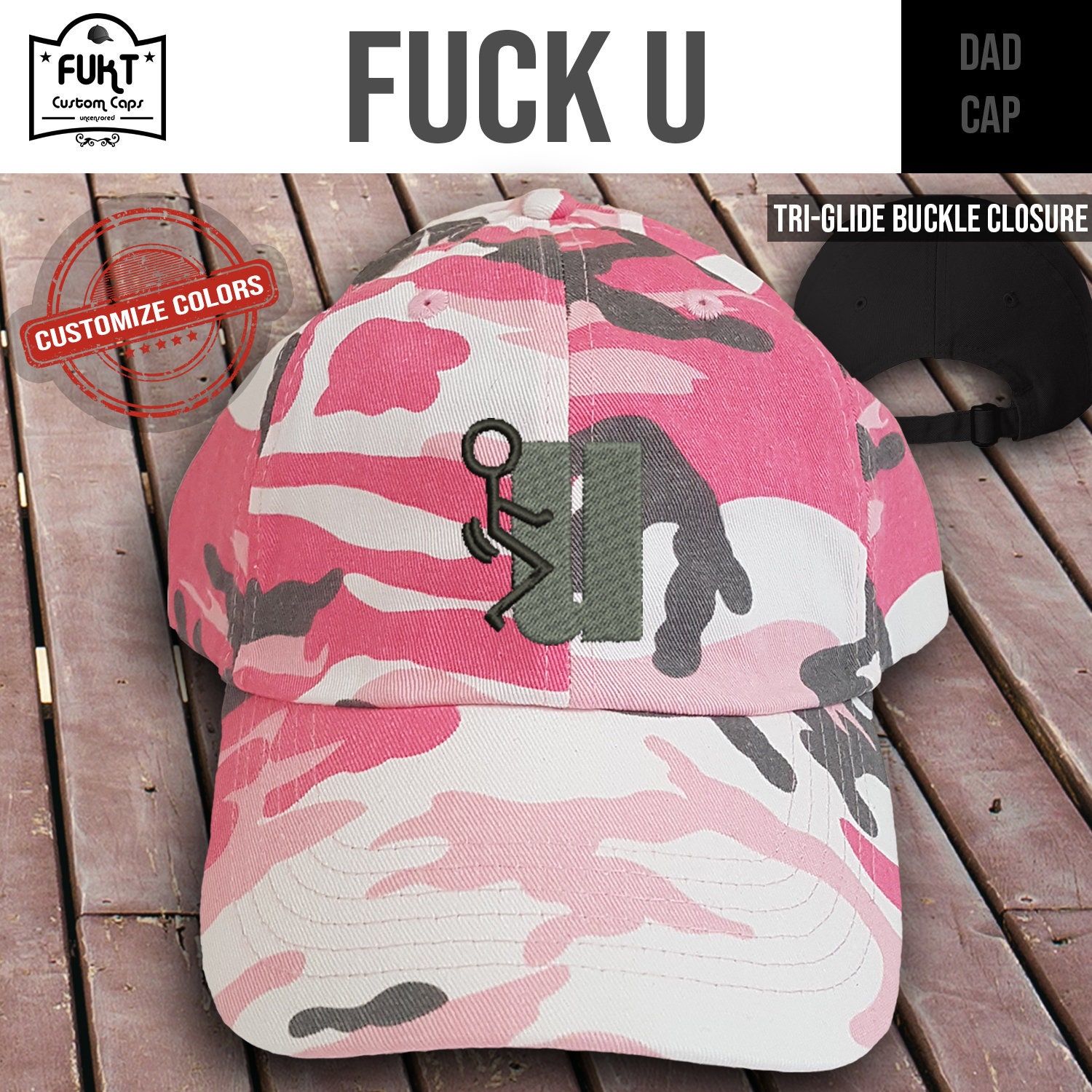 Stickman Fuck You Cap Hut mit der Aufschrift FU Fuck U Baseball Cap ...