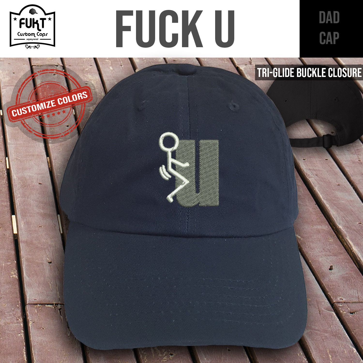Stickman Fuck You Cap Hut mit der Aufschrift FU Fuck U Baseball Cap ...