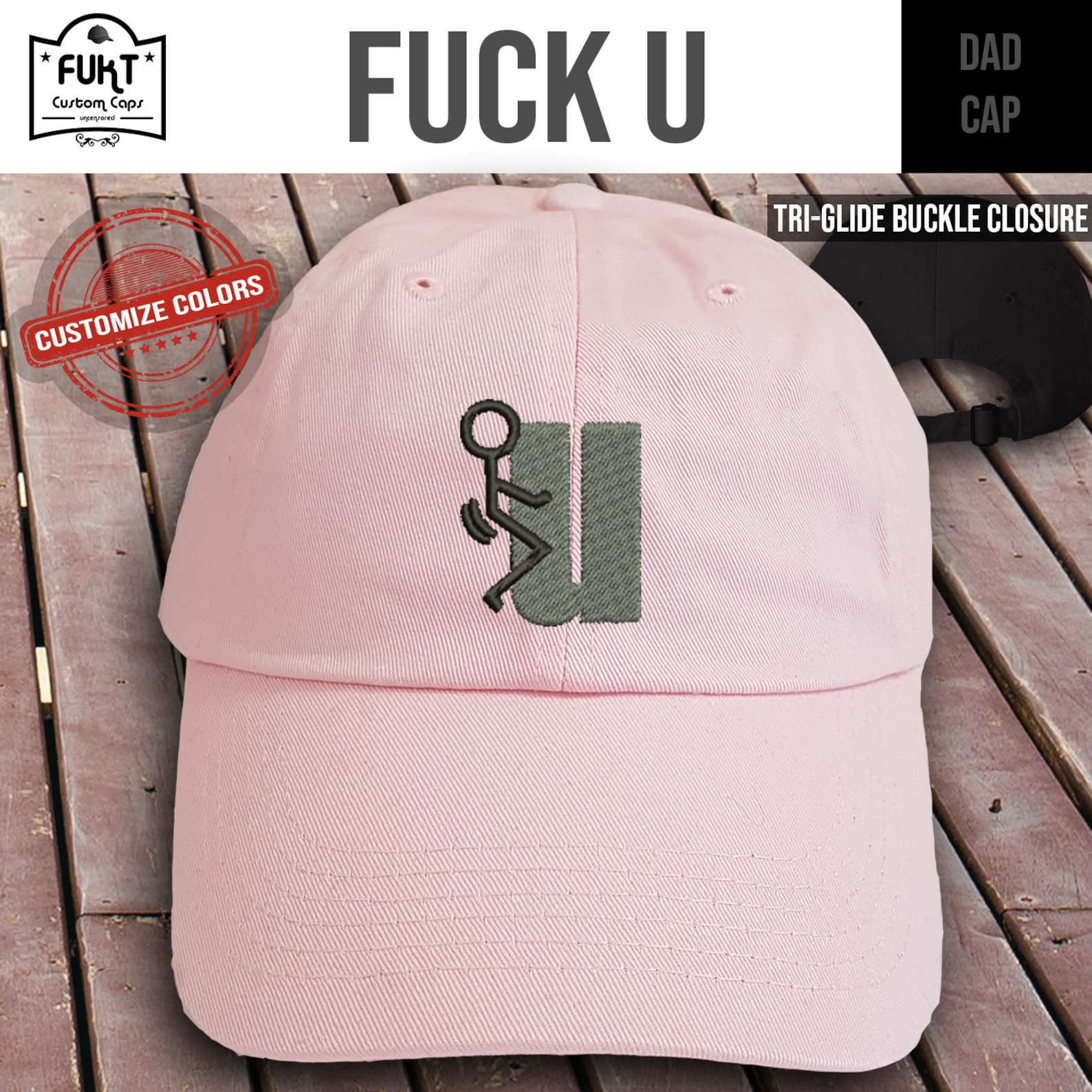 Stickman Fuck You Cap Hut mit der Aufschrift FU Fuck U Baseball Cap ...