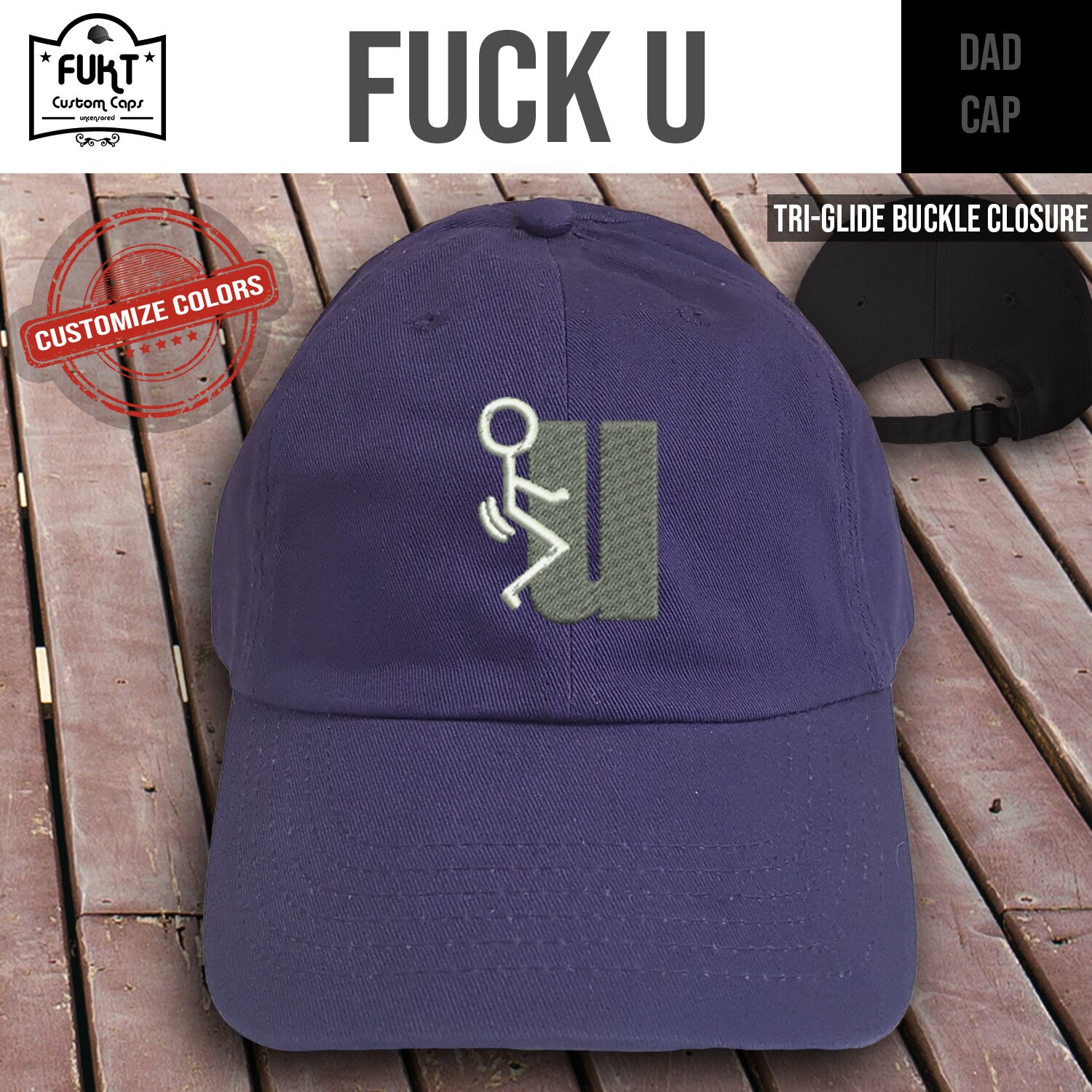 Stickman Fuck You Cap Hut mit der Aufschrift FU Fuck U Baseball Cap ...