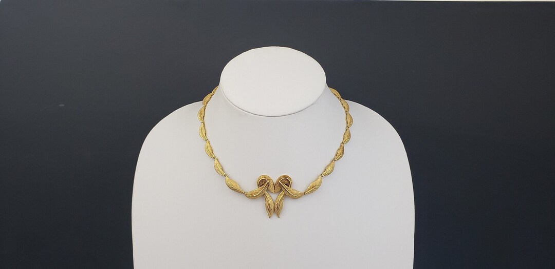 Estate Italian Designer 18K Solid Gold 16 1/4" Textured Collar Necklace ...