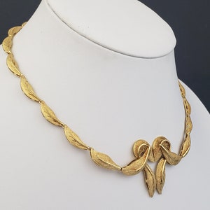 Estate Italian Designer 18K Solid Gold 16 1/4" Textured Collar Necklace ...