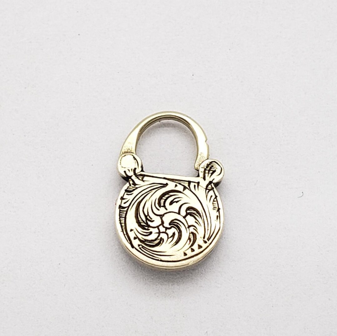 Estate Victorian 14K Solid Gold Hair Padlock Locket Necklace Charm ...