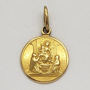 Estate 18K Solid Gold Religious Charm Necklace Pendant Bracelet ...