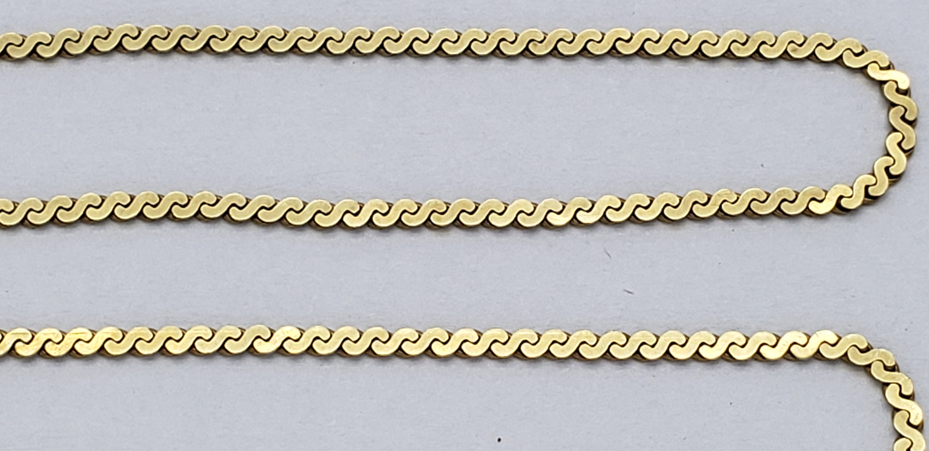 Italian 14K Gold Serpentine Necklace Chain 15-1/4 Long - Etsy